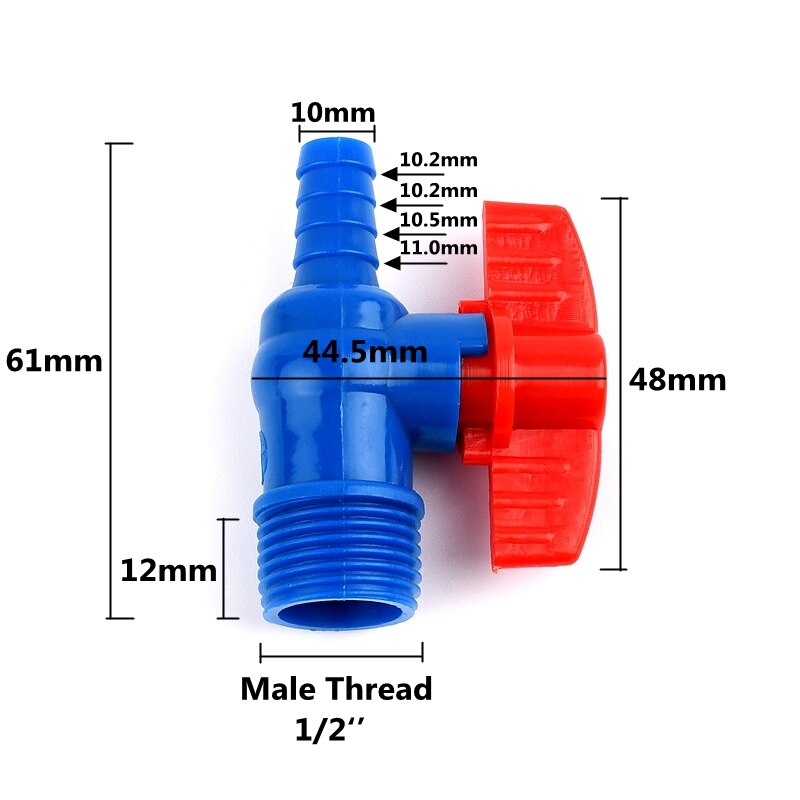 2~100PCS 1/2"-10mm Male Thread PVC Ball Valve... – Vicedeal