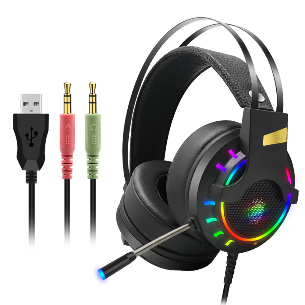 K3 Wired RGB Lighting 3.5mm USB 7.1 Gaming Headpho... – Grandado