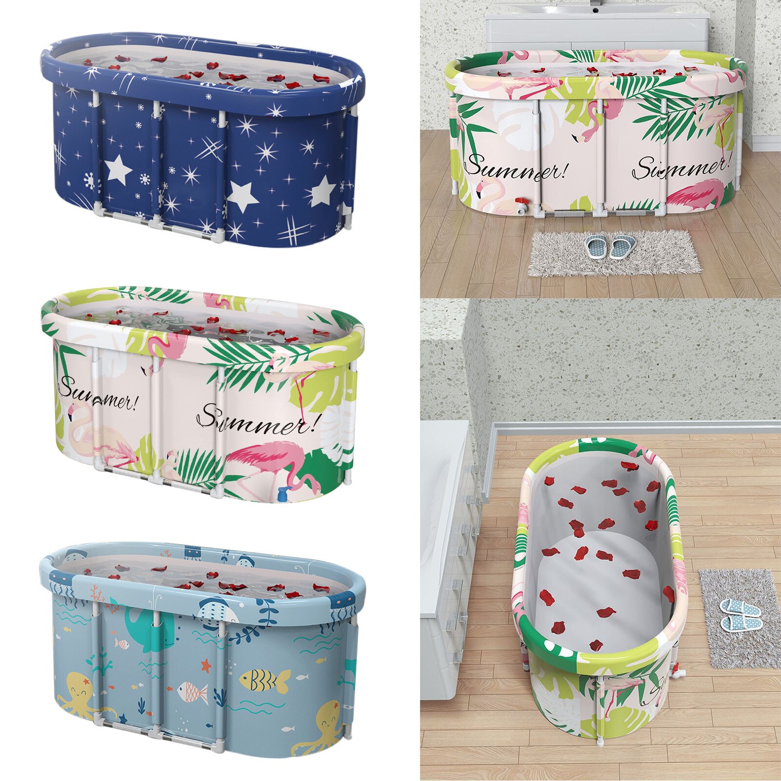 Portable Folding Adult Bathtub Children Swimming P... – Grandado