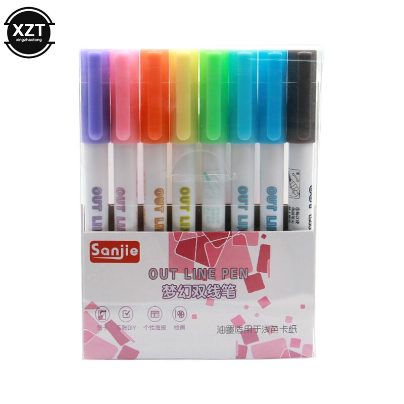 2mm Card Writing Drawing Double Lines Outline Pen ... – Grandado