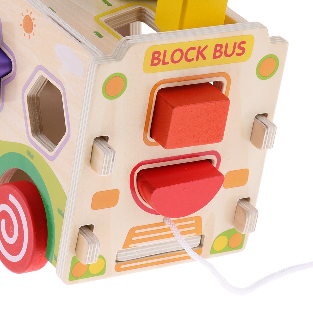 Wooden SHAPE SORTER BUS Push Along Baby Toddler Ki... – Vicedeal