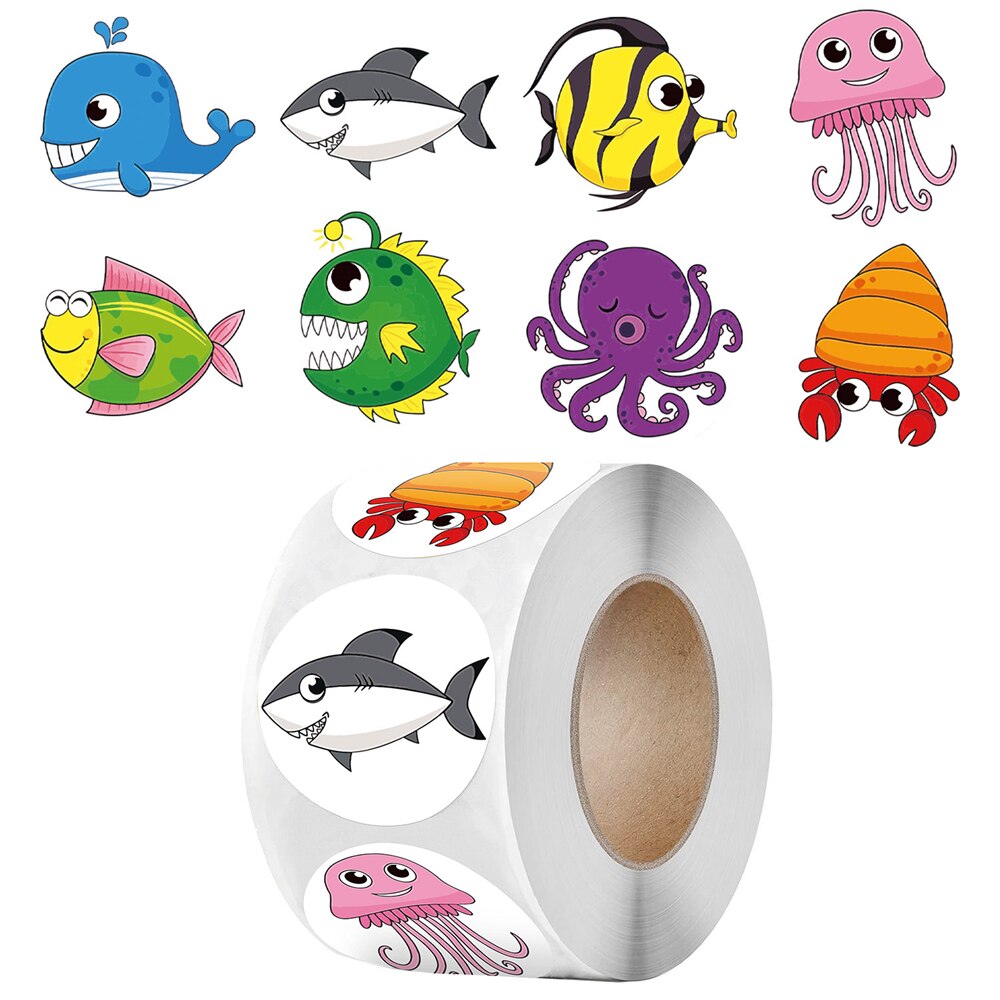 500 Pcs/Roll Cartoons Animals Stickers School Clas... – Grandado