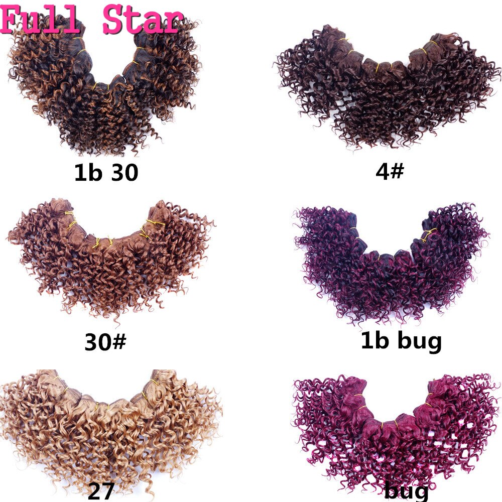 Full Star ombre hair bundles afro curly hair 6 Inc... – Grandado