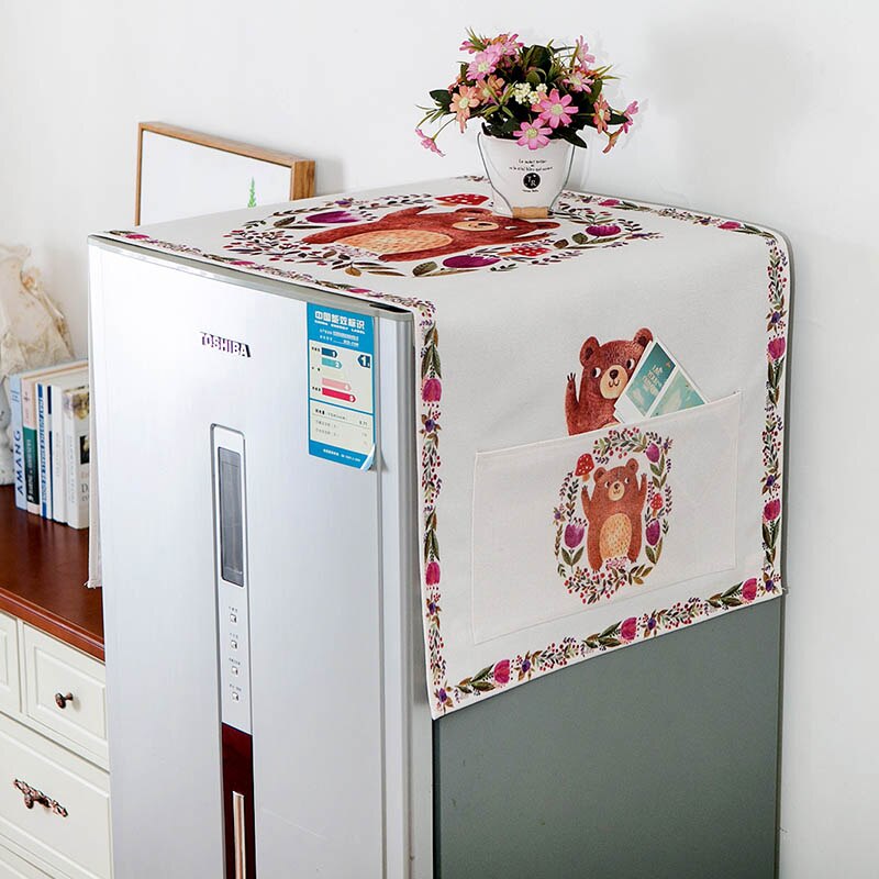 Cotton linen Dust Cover Microwave Oven Refrigerato... – Grandado
