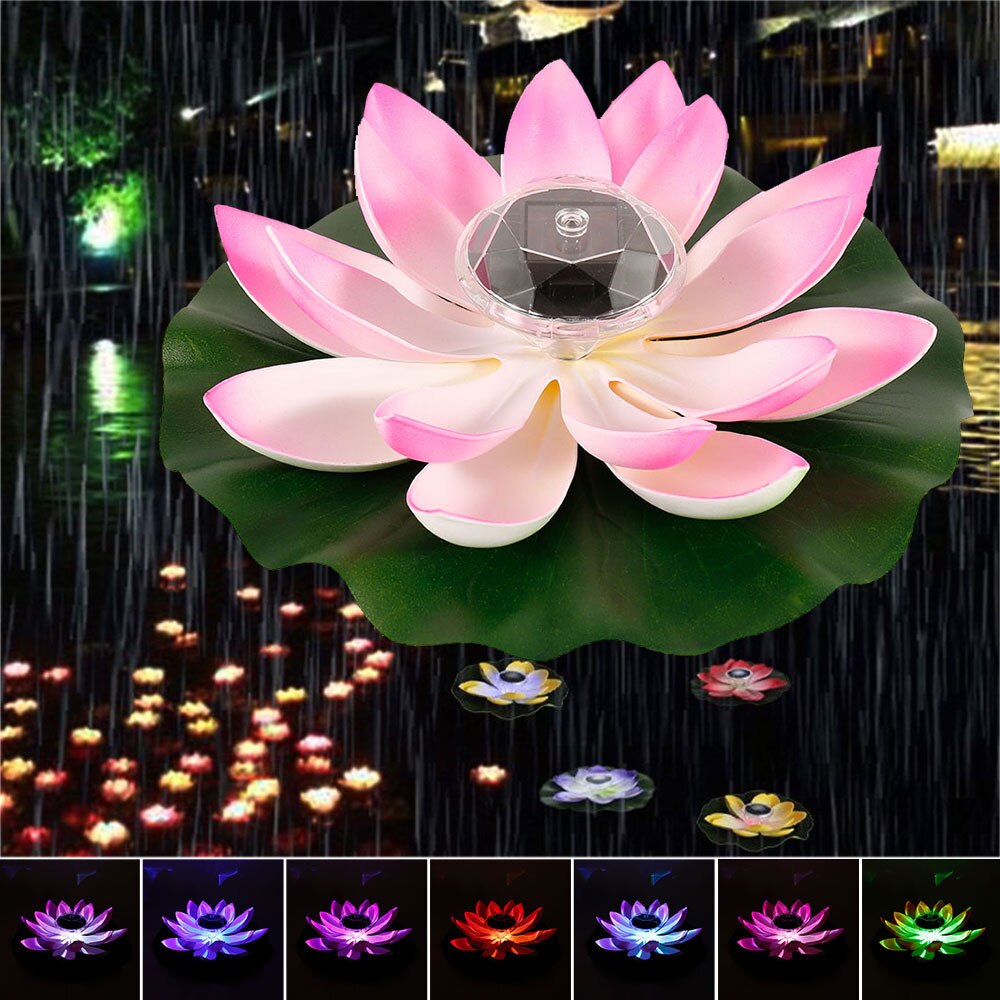 Solar Powered LED Flower Light Floating Fountain P... – Grandado