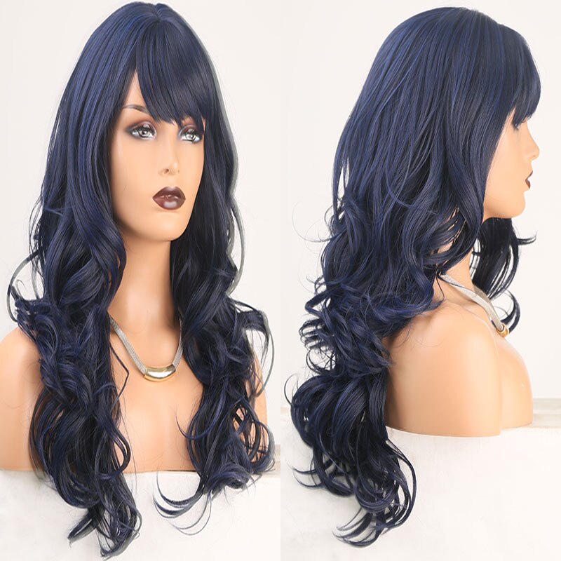 Bombshell Dark Blue Body Wave Synthetic Hair Wig G... – Vicedeal