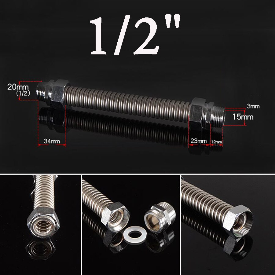 Conexión de Metal de acero inoxidable 1/2, tubería... – Grandado