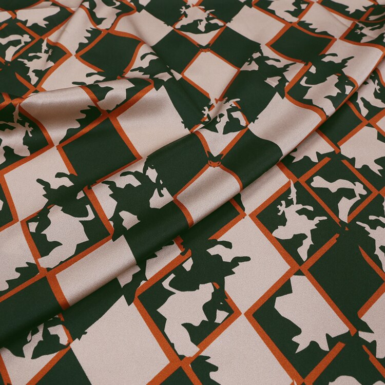 Plaid Digital Print 140Cm 19Momme 93% Zijde 7% Spa... – Vicedeal