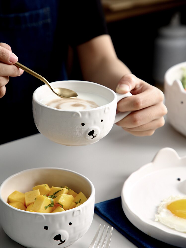 Ceramic Cartoon Plate Tableware Set Cute Girl Hear... – Vicedeal