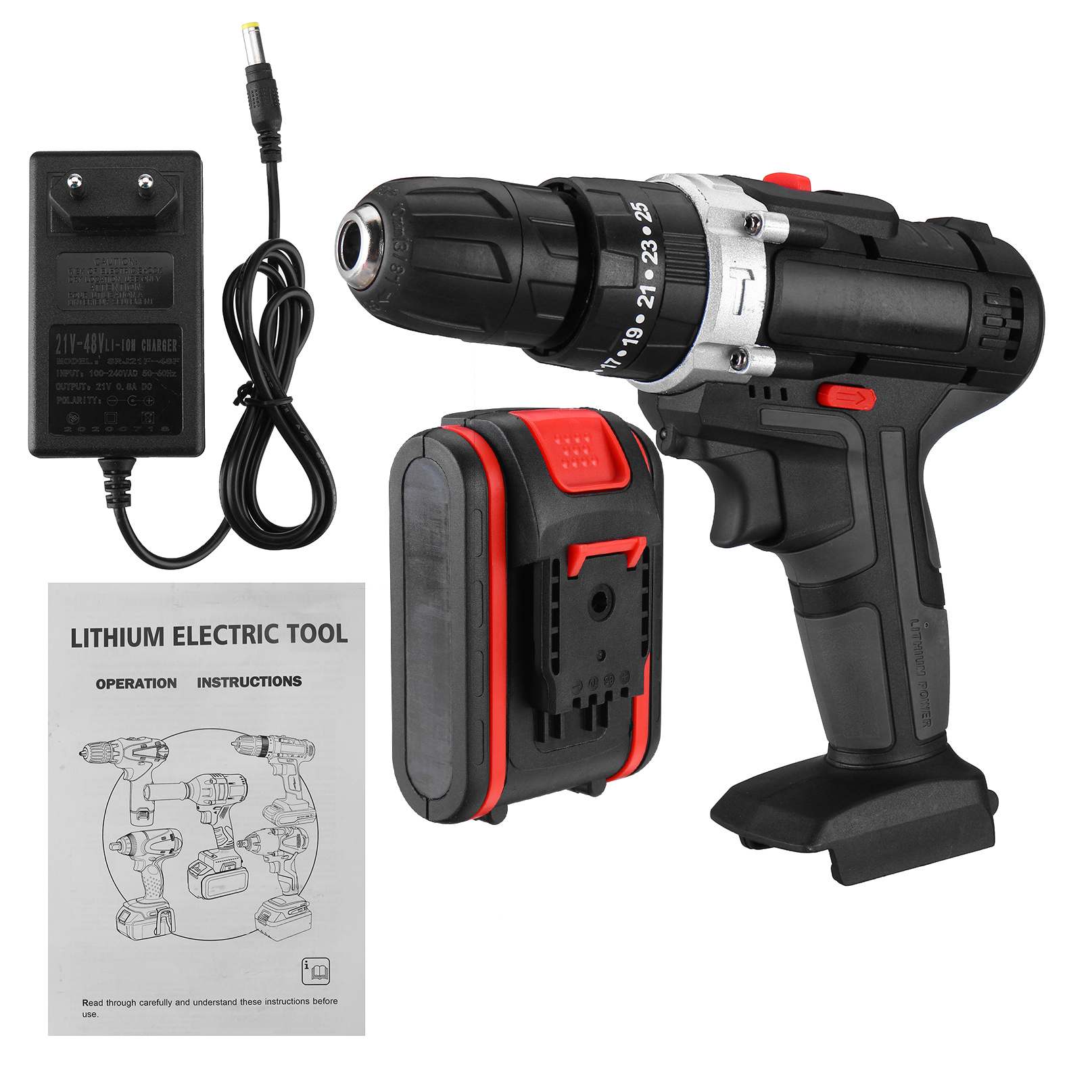 48V 2 Speed 3 in 1 Cordless Electric Drill Screwdr... – Vicedeal