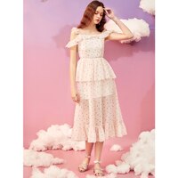 ARTKA Summer Jacquard Doted Print Chiffon Straples... – Grandado