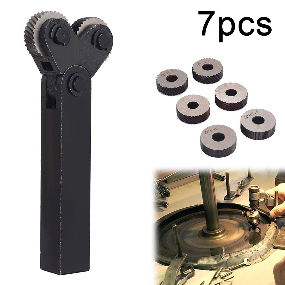 7PCS Linear Knurl Dual Wheel Knurling Holder Hob S... – Grandado
