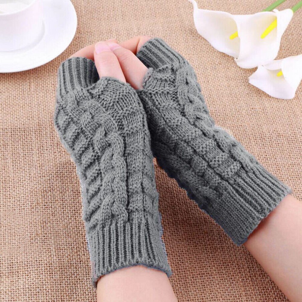 Winter Gloves Women Knitted Fingerless Ladies Glov... – Vicedeal
