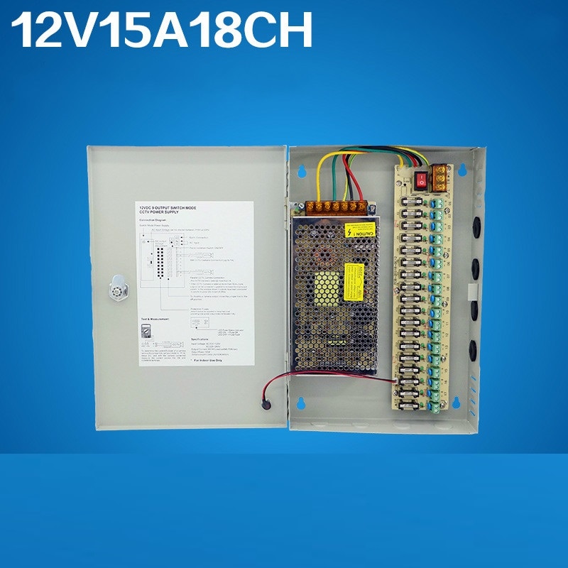 18 Port Channel 15A 180W CCTV Power Supply Box Dis... – Grandado