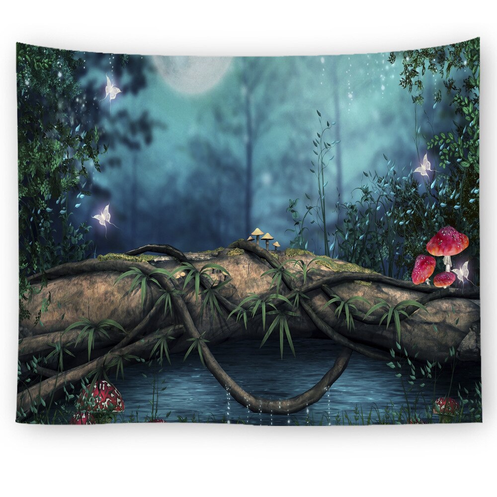 Mysterious Door Of Tree Tapestry Wall Hanging Psyc... – Grandado