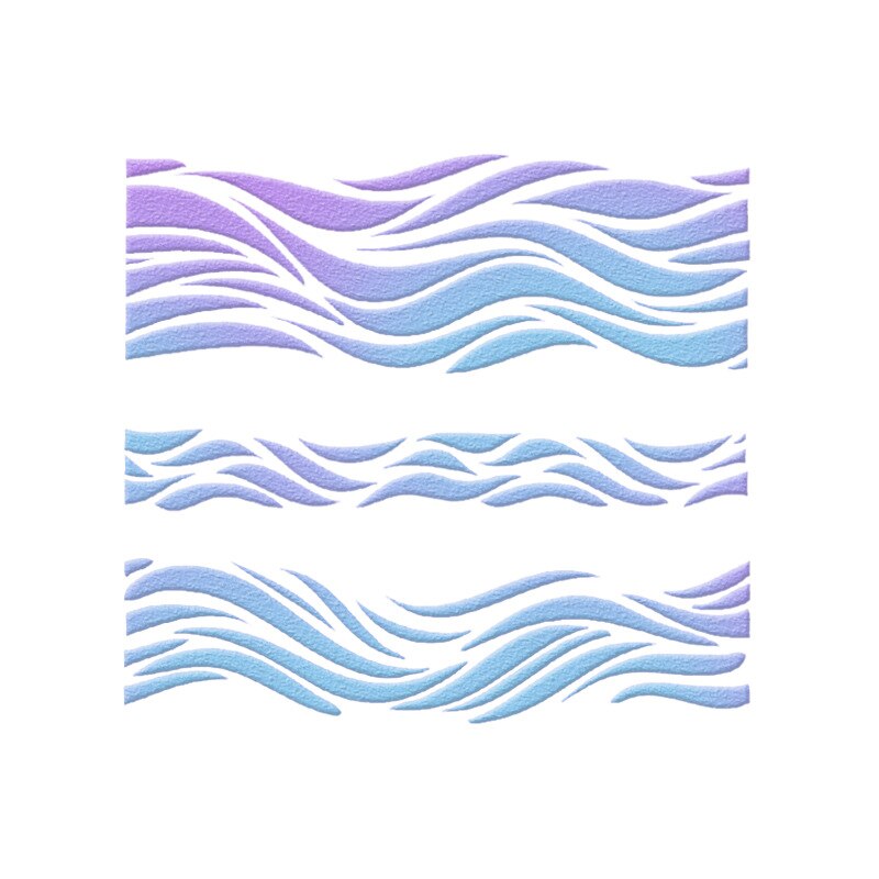 Water wave pvc Layering Stencils for DIY Scrapbook... – Grandado