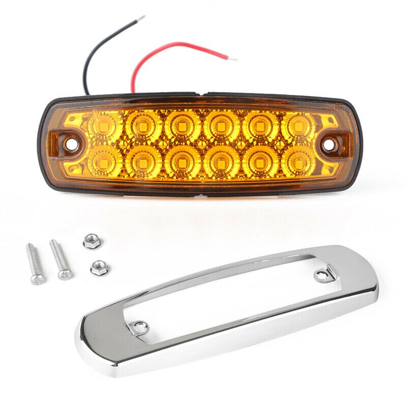 Fuleem 4PCS 12V Chrome Side Marker Rear Tail light... – Grandado