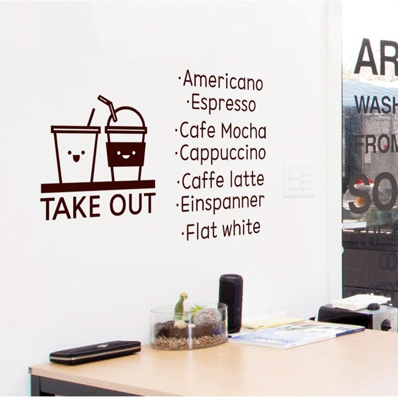 Coffee Shop Sticker Glass Decal Cafe Poster Vinyl ... – Vicedeal