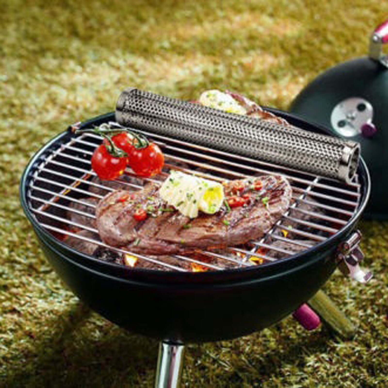 Bbq Round Smoker Grill Tube Stainless Steel For Ve... – Grandado