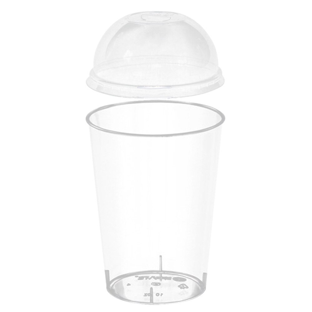 50pcs 300ml Disposable Hard Tea Cup with Lid Trans... – Vicedeal