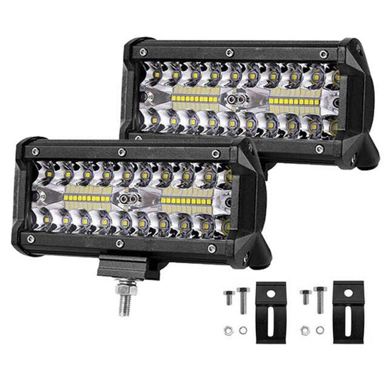 Led arbejdslys 7 " 12v led bjælker 144w led bar bi... – Grandado