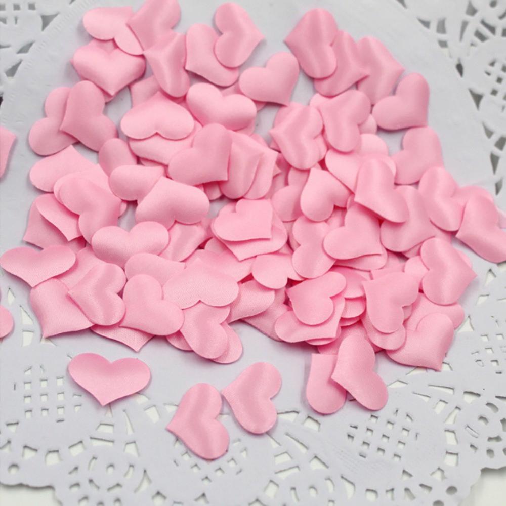 100 st silkesvamp satin tyg söta hjärtblad kronbla... – Vicedeal