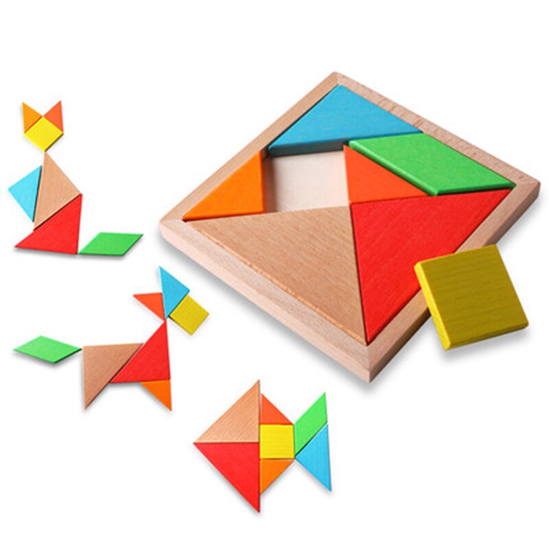 Wooden Tangram 7 Piece Jigsaw Puzzle Toys For Chil... – Grandado