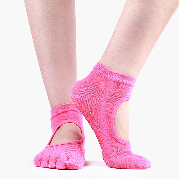 7 Color Open back Yoga socks antiskid socks five f... – Grandado
