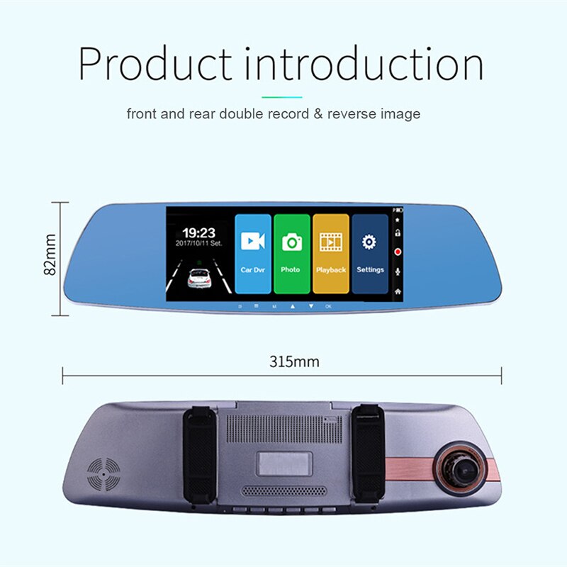 7 Inch Screen Car Dvr Dual Lens Rear View Hd Auto ... – Grandado