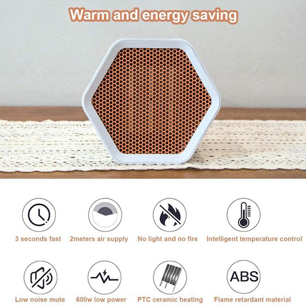 Professinal 600w Mini Hexagonal White Air Heater O... – Vicedeal