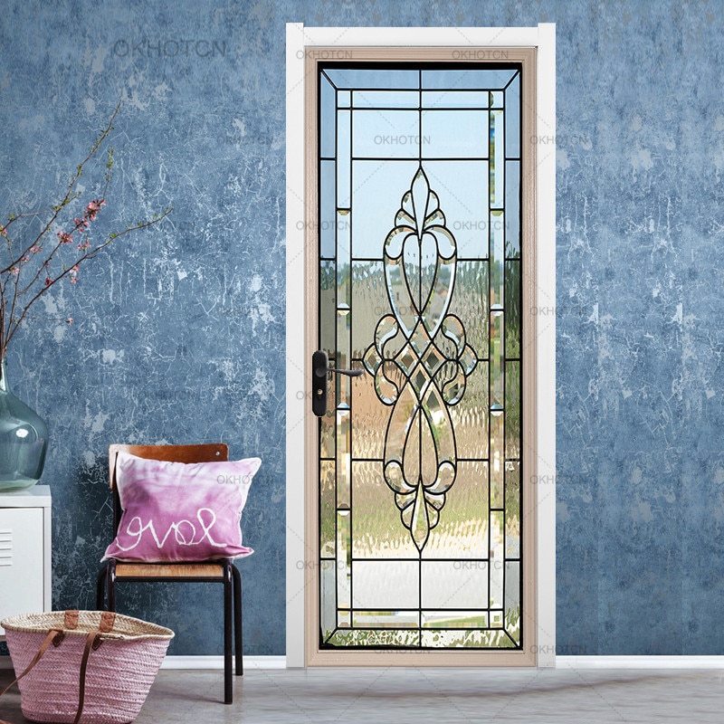 Color Imitation Glass Door Decorative Door Sticker... – Grandado