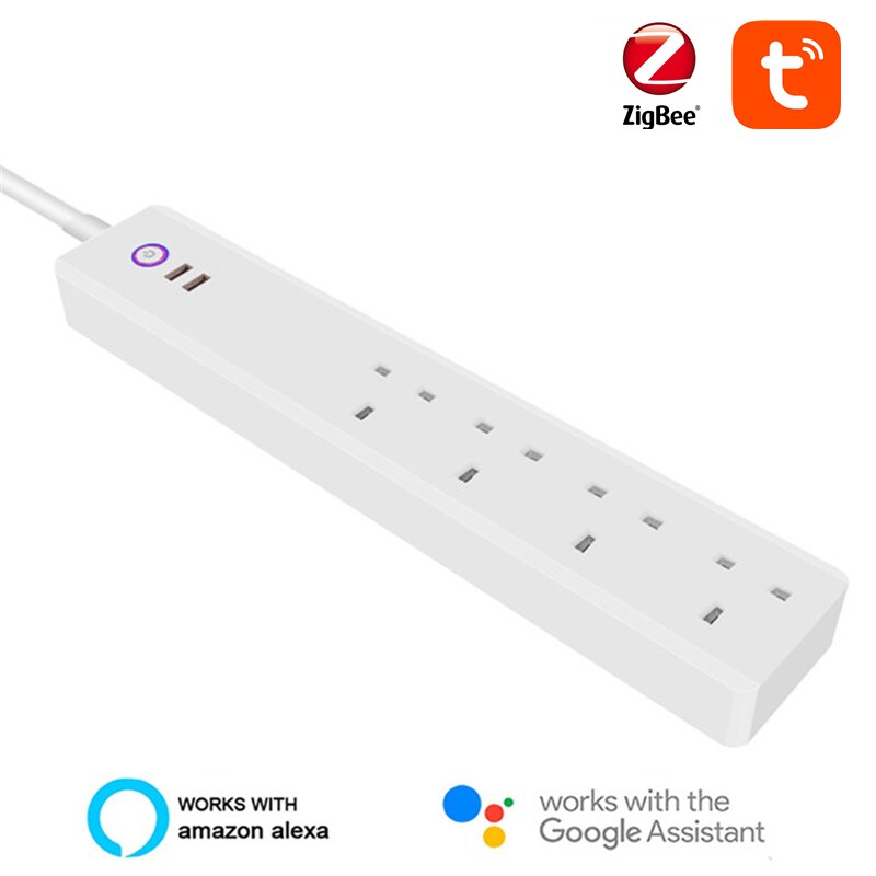 Zigbee Smart Power Strip 10A UK Smart Power Bar Mu... – Grandado
