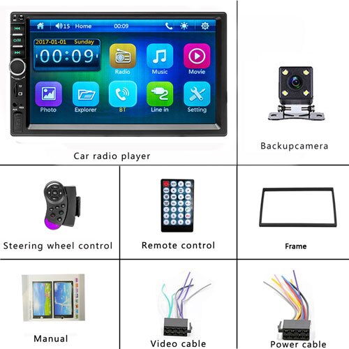 Podofo 2 din car radio 7" Bluetooth Car Multimedia... – Grandado