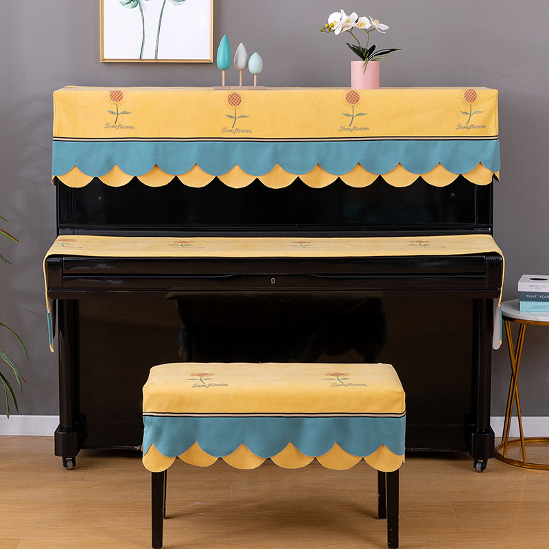 Embroidered Piano Cover Thickened Fabric Piano Key... – Grandado