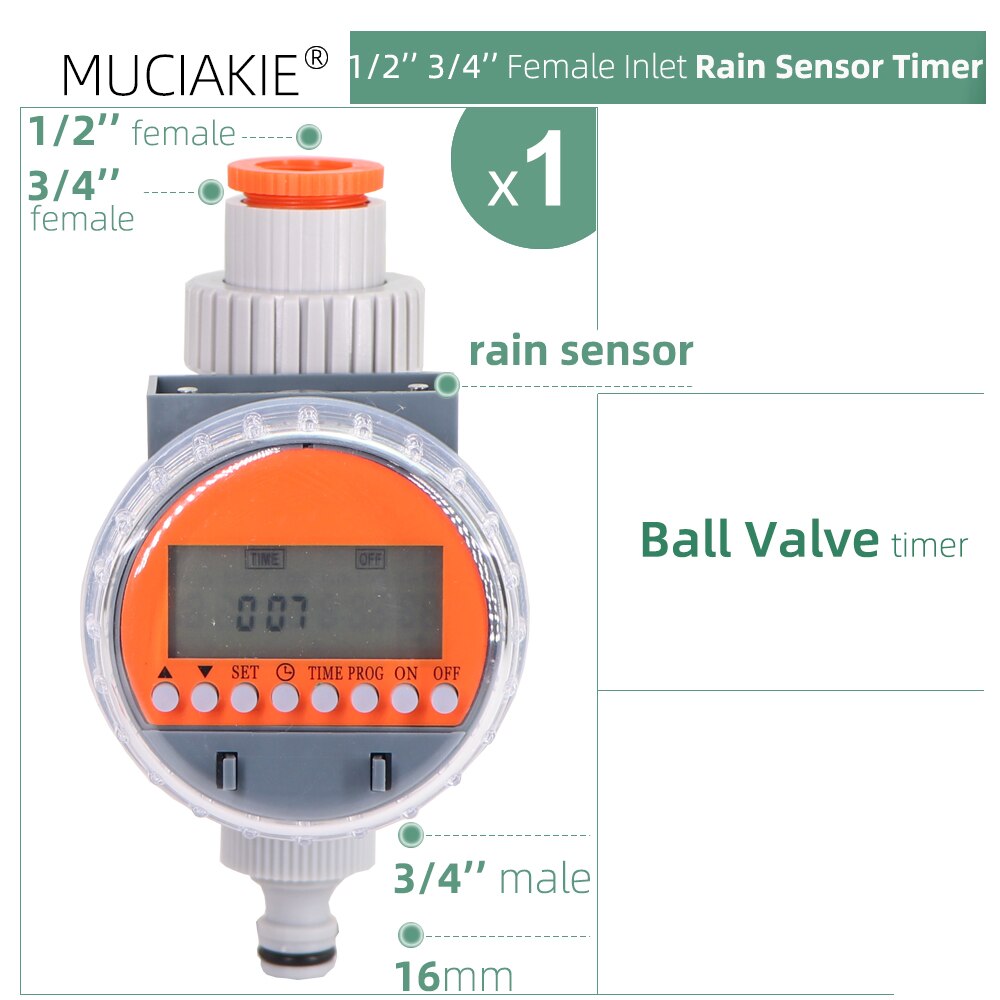 Muciakie Regen Sensor Kogelkraan Lcd Tuin Water Ti... – Grandado