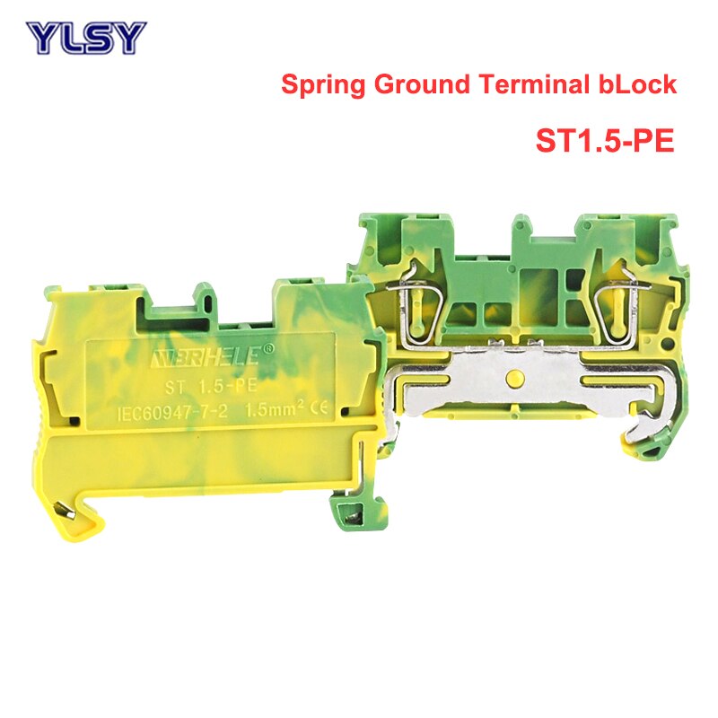 1Pcs Spring Ground Terminal Blocks ST1.5-PE Din Ra... – Grandado