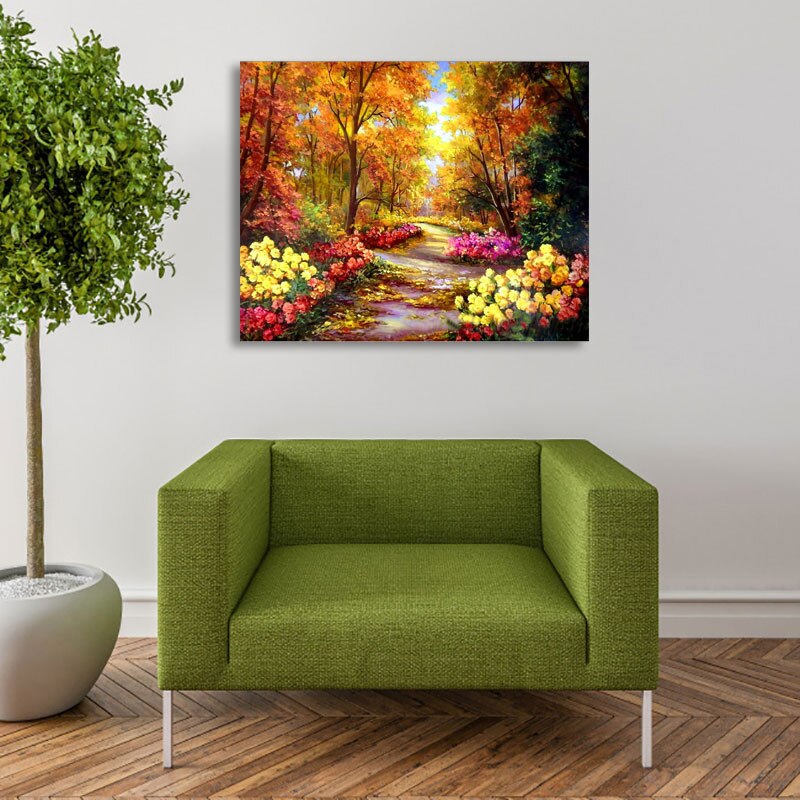 Frameless DIY Painting By Numbers Kit Landscape Ac... – Grandado