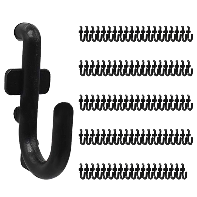 50 Pcs/100 Pcs Plastic Black Pegboard Hooks Kit Ga... – Grandado