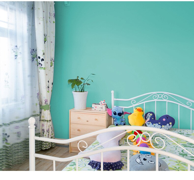 Tiffany blue Mediterranean style solid color wallp... – Grandado