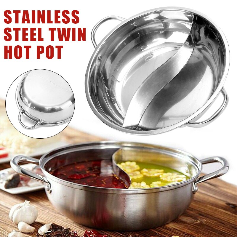 28Cm Rvs Twin Eend Smaak Pot Inductie Hotpot Fornu... – Vicedeal