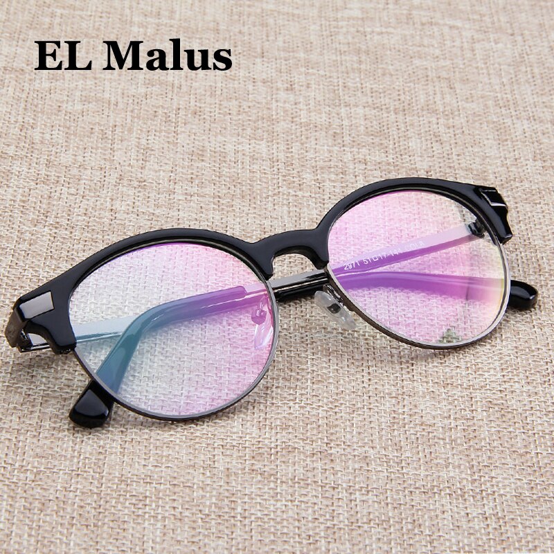 [EL Malus]Oval Semi Rimless Eyeglasses Frame Women... – Grandado