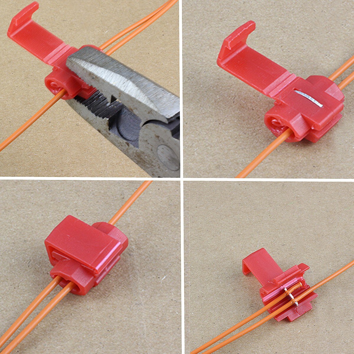 50Pcs Lock Wire Electrical Cable Connector Red Ins... – Vicedeal