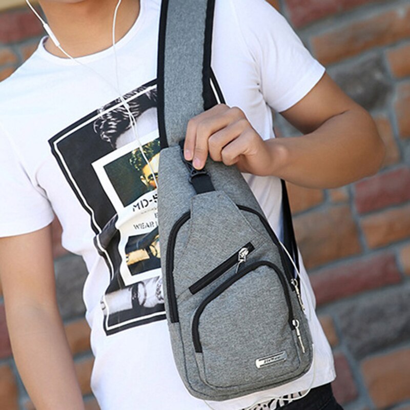 Men One Shoulder Backpack Women Sling Bag USB Boys... – Grandado