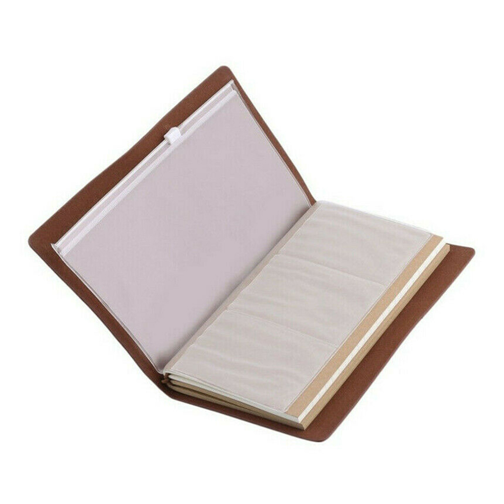 Lederen Notebook Veer Tekst Reliëf Cover Card Pack... – Grandado
