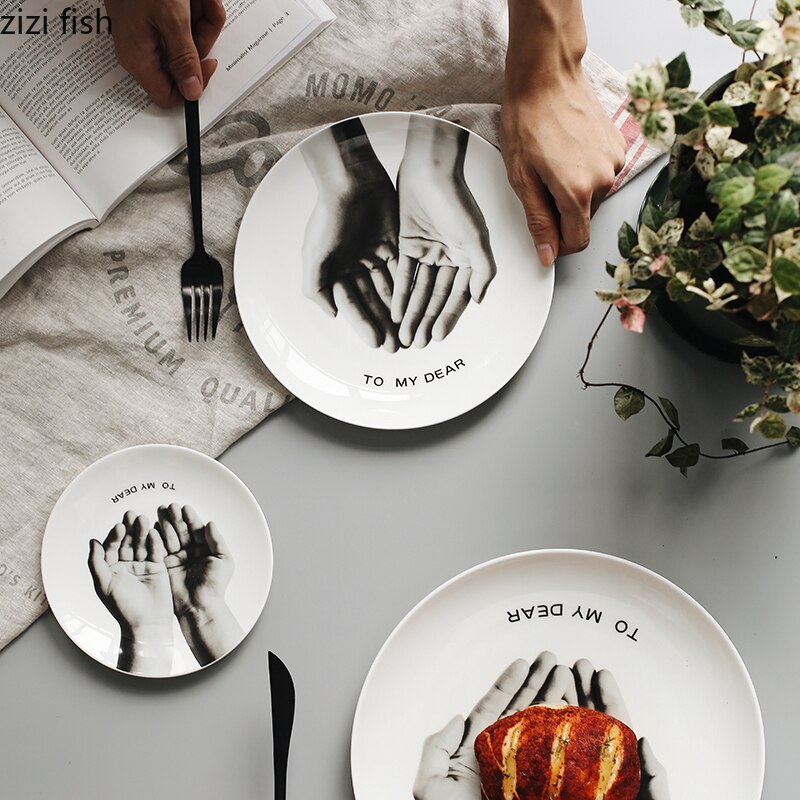 10 Inch Ceramic Plate Breakfast Plate Couple Plate... – Grandado