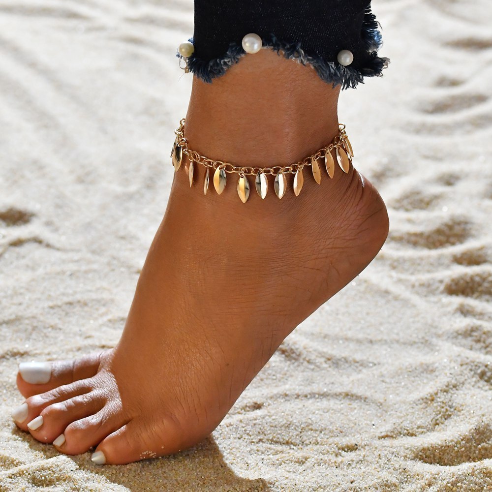 WUKALO 4pcs/set Bohemia Multilayer Beads Anklet Se... – Grandado