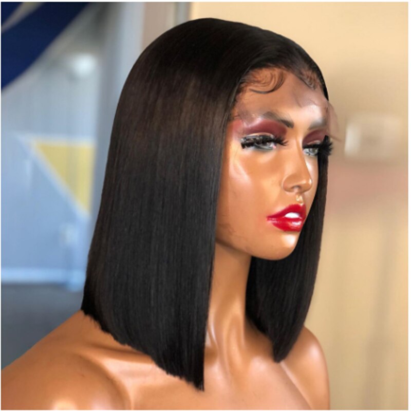 Cutting Short Bob Wig Synthetic 4*4Lace Front Silk... – Vicedeal