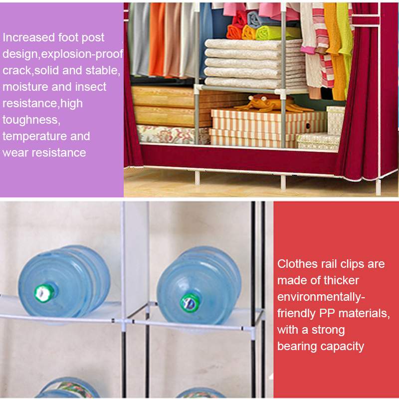 Clothes Wardrobe Assembly Closet Hanging Clothes S... – Grandado