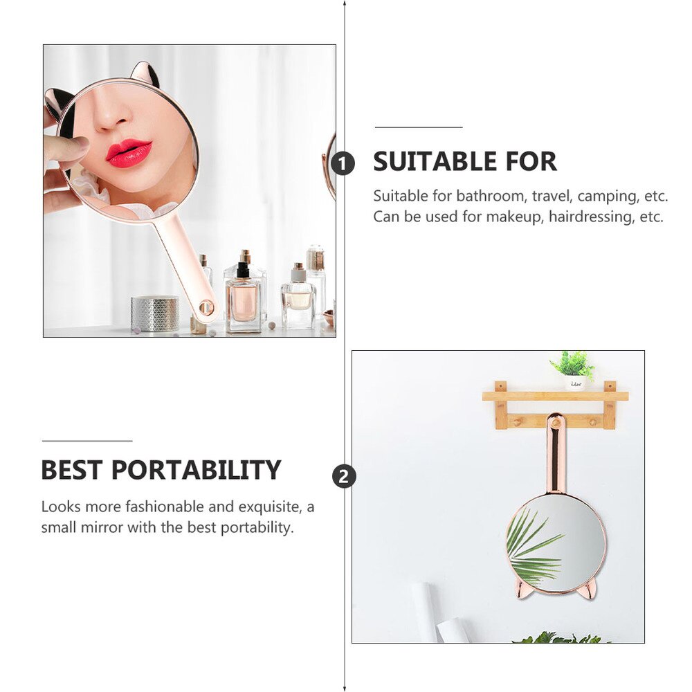 Handheld Lovely Cat Makeup Vanity Mirror With Hand... – Grandado