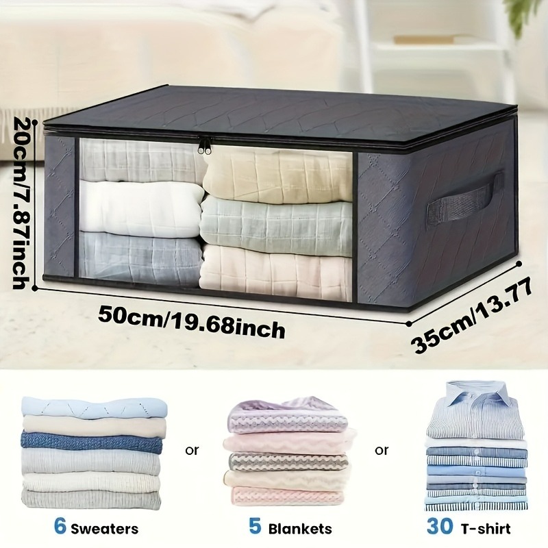 Förvaringsbehållare i non-woven-tyg med stora, gen... – Vicedeal